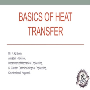 Introduction to Heat Transfer and Basics of HEAT TRANSFER | PPT