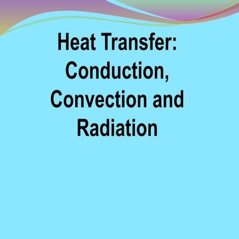 Heat Transfer, Conduction, Convection and Radiation | PPT