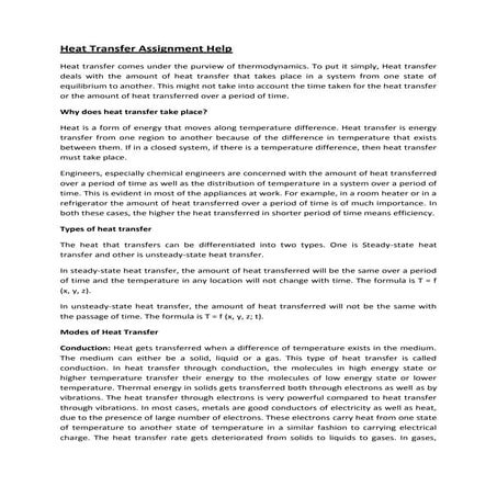 Heat Transfer Assignment Help | PDF
