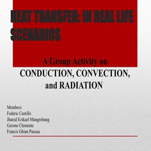 HEAT TRANSFER IN REAL LIFE SCENARIOS.pptx | Weather | Science
