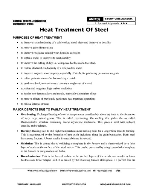 Phase Diagram & Heat Treatment Of Metals | PDF