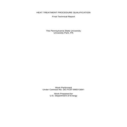 Heat treatment procedure qualification | PDF