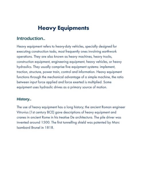 Types of soil excavation tools and machines in construction | PDF