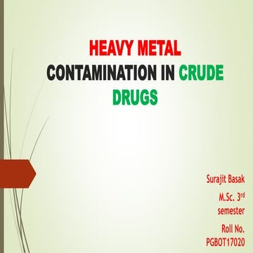 Heavy metal contamination in Crude Drug | PPTX