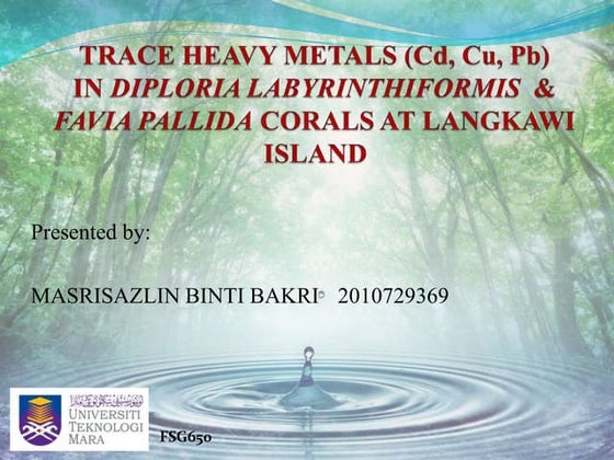 Heavy metals in drinking water | PPTX | Chemistry | Science