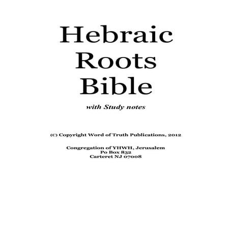 Hebraic rootsbible | PDF