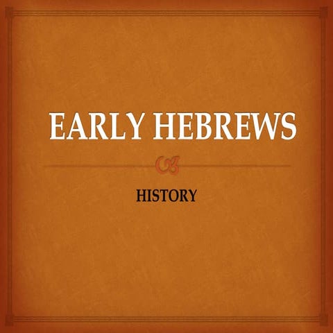 early Hebrew education | PPTX