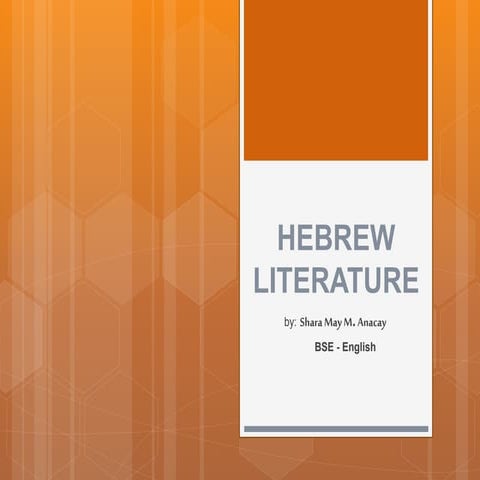 Hebrew literature ppt | PPTX