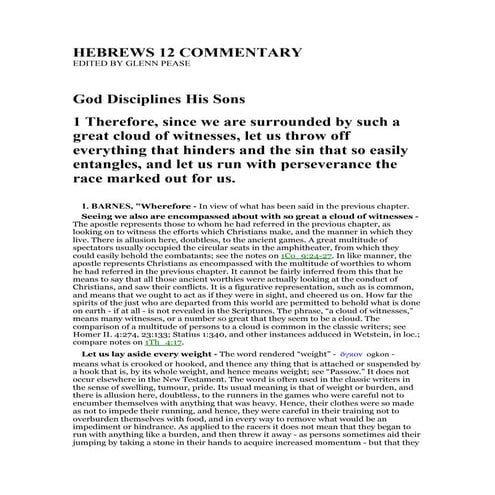 Hebrews 12 commentary | PDF