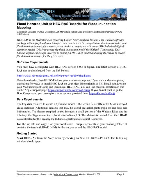 HEC-RAS software for design and modeling | PPTX