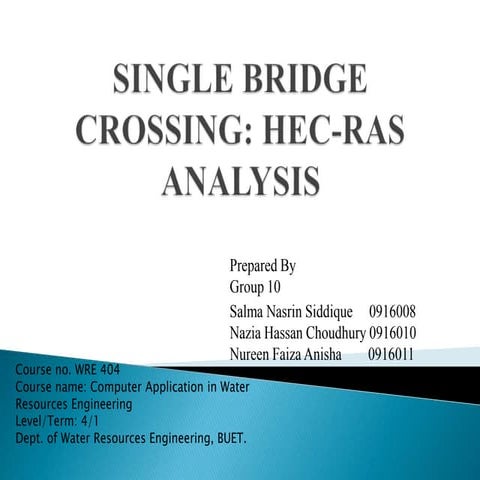HEC-RAS tutorial on single bridge | PPTX