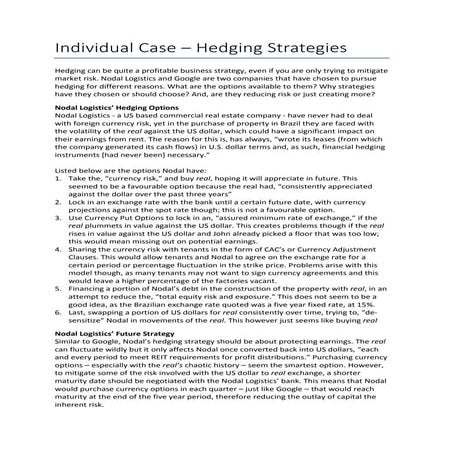 Hedging Strategies & Risk | PDF