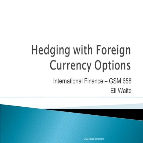 Hedging with currency option | PPT