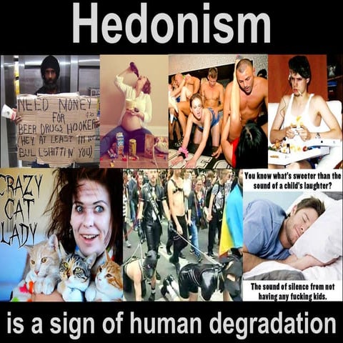 Hedonism is a sign of human degradation | PPT