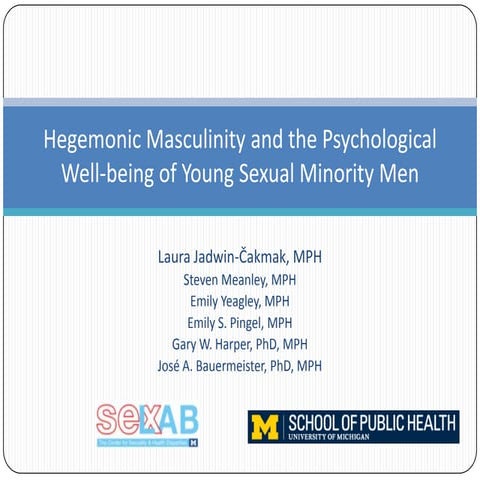 Hegemonic Masculinity and the Psychological Well-being of Young Sexual ...