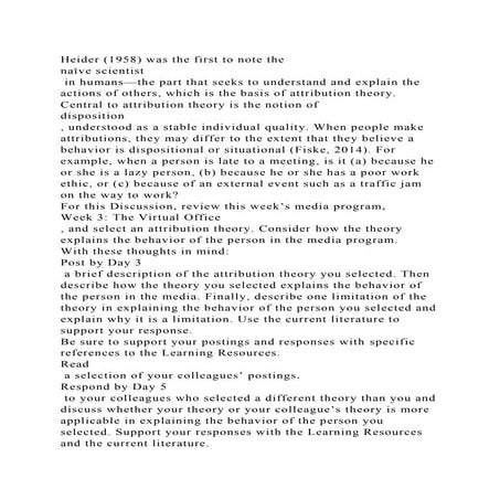 Heider (1958) was the first to note the naïve scientist in human.docx