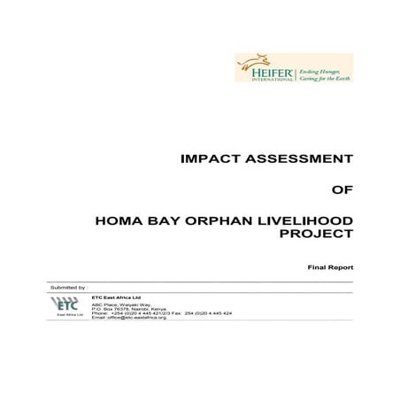Impact Assessment of Homa Bay Orphan Livelihood Project | PDF