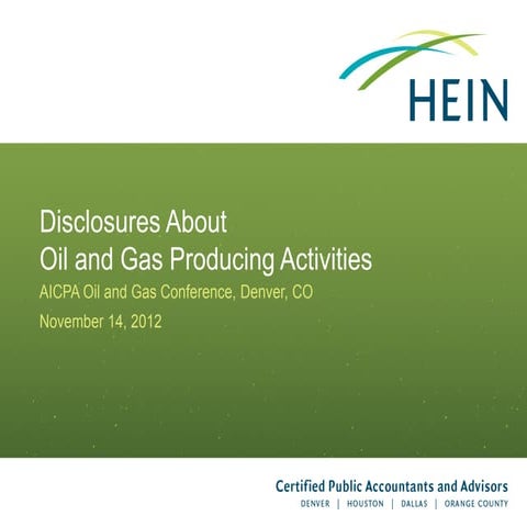 Disclosures About Oil and Gas Producing Activities | PDF