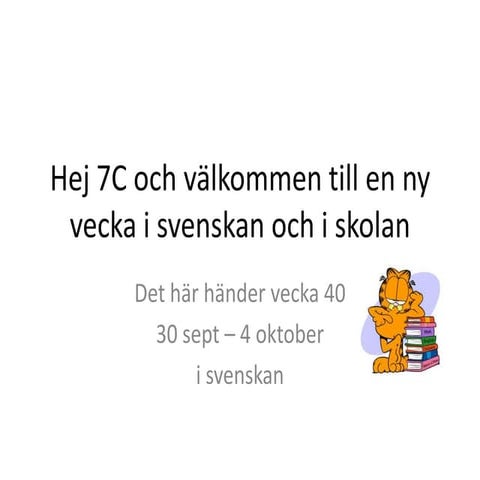Svenska 8 c vecka 40 | PPTX