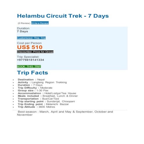 Helambu circuit trek | DOCX