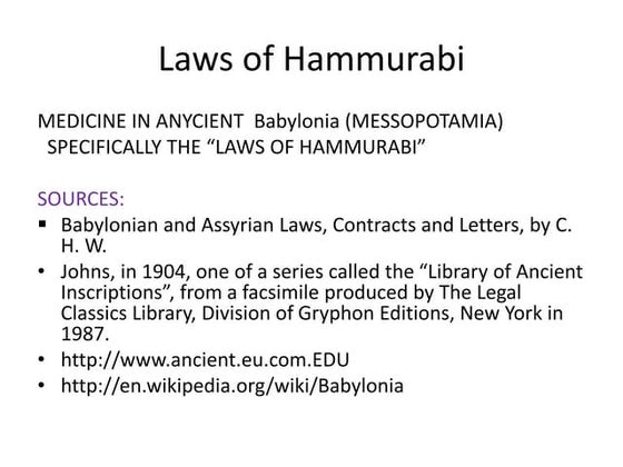 Hammurabi's Code | PPT