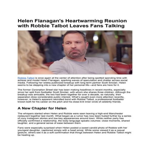 Helen Flanagan's Heartwarming Reunion with Robbie Talbot Leaves Fans ...