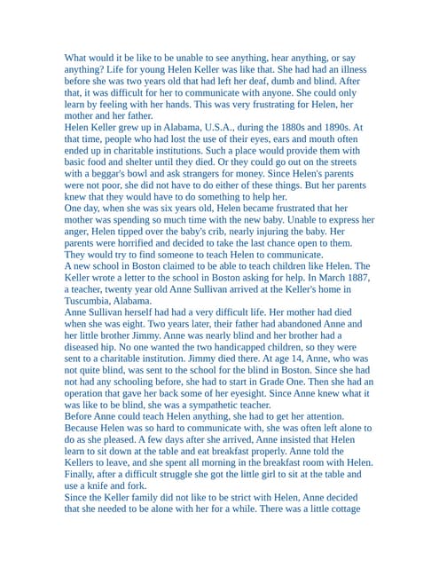 THE STORY OF MY LIFE -HELEN KELLER | PPT