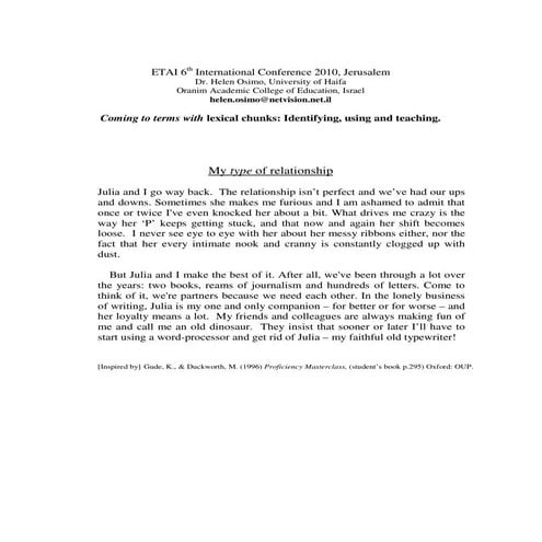 Coming to Terms with Lexical Chunks: Identifying, Using and Teaching. | PPT