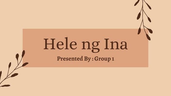 Hele ng ina sa kanyang panganay | PPT