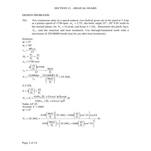 Helical gears formulas | PDF