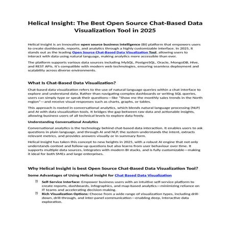Helical Insight The Best Open Source Chat Based Data Visualization Tool