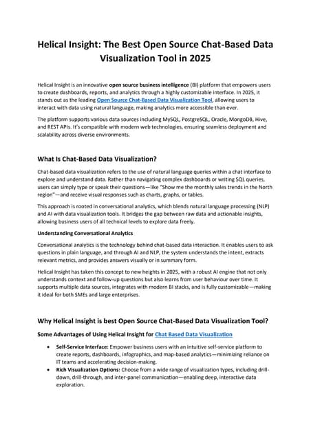 Helical Insight Review Powerful Open Source Business Intelligence ...