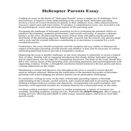 Helicopter Parenting | PDF