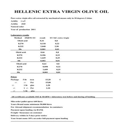 Hellenic extra virgin olive oil | PDF | Cooking | Food & Drink