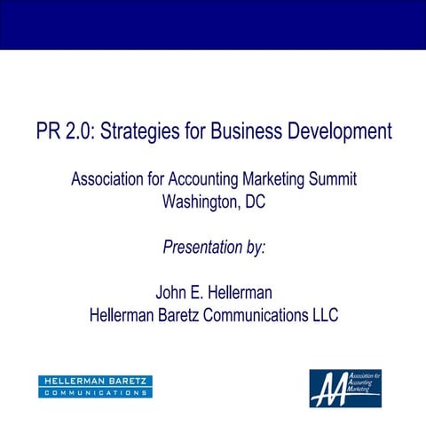 PR 2.0 - Strategies for Business Development | PPT