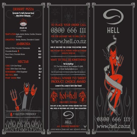 Hell NZ New Menu | PDF