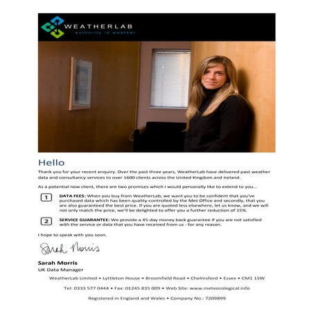 WeatherLab - New Client Introduction | PDF