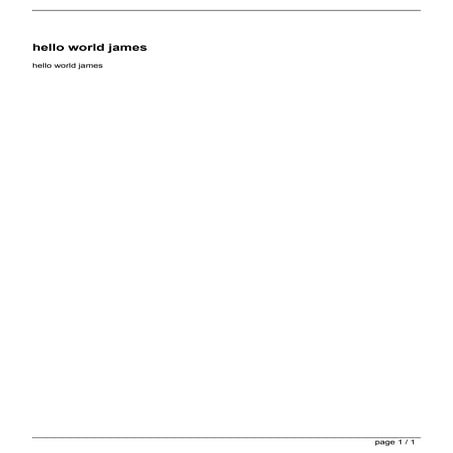 hello world james | PDF