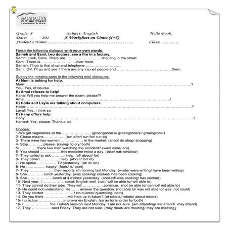 Prep 2 Worksheet Hello 4+ 5 | PDF