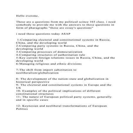 Hello everone,Those are a questions from my political scince 103.docx