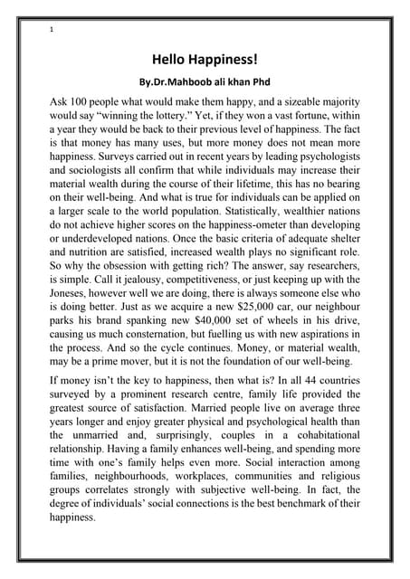 Science of Happiness Presentation | PPTX