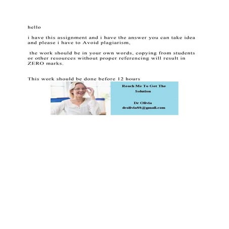 hello i have this assignment and i have the answer you can take | DOCX