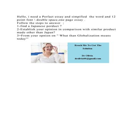 Hello, i need a Perfact essay and simpified the word and 12 point f.docx