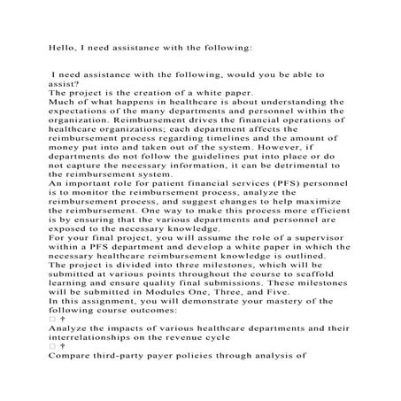 Hello, I need assistance with the following I need assistance.docx