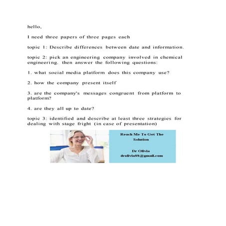 hello,I need three papers of three pages each topic 1 Descr | DOCX