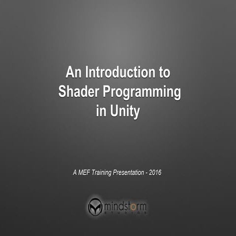Shader Programming With Unity Pptx Graphics Software Computer 0948
