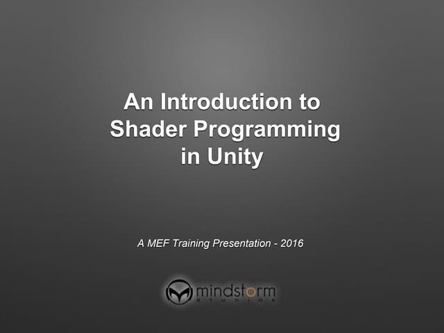 Shader Programming With Unity Pptx Graphics Software Computer 0948
