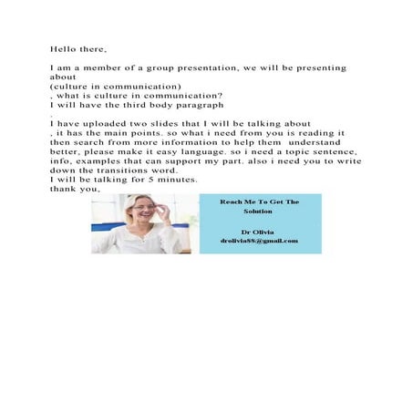 Hello there, I am a member of a group presentation, we will be p.docx