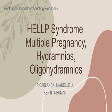 HELLP Syndrome, Multiple Pregnancy, Hydramnios,.pptx