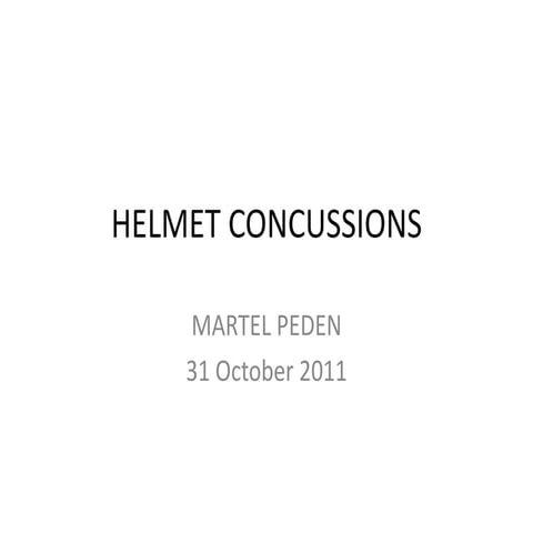 Concussions In Football | PPTX